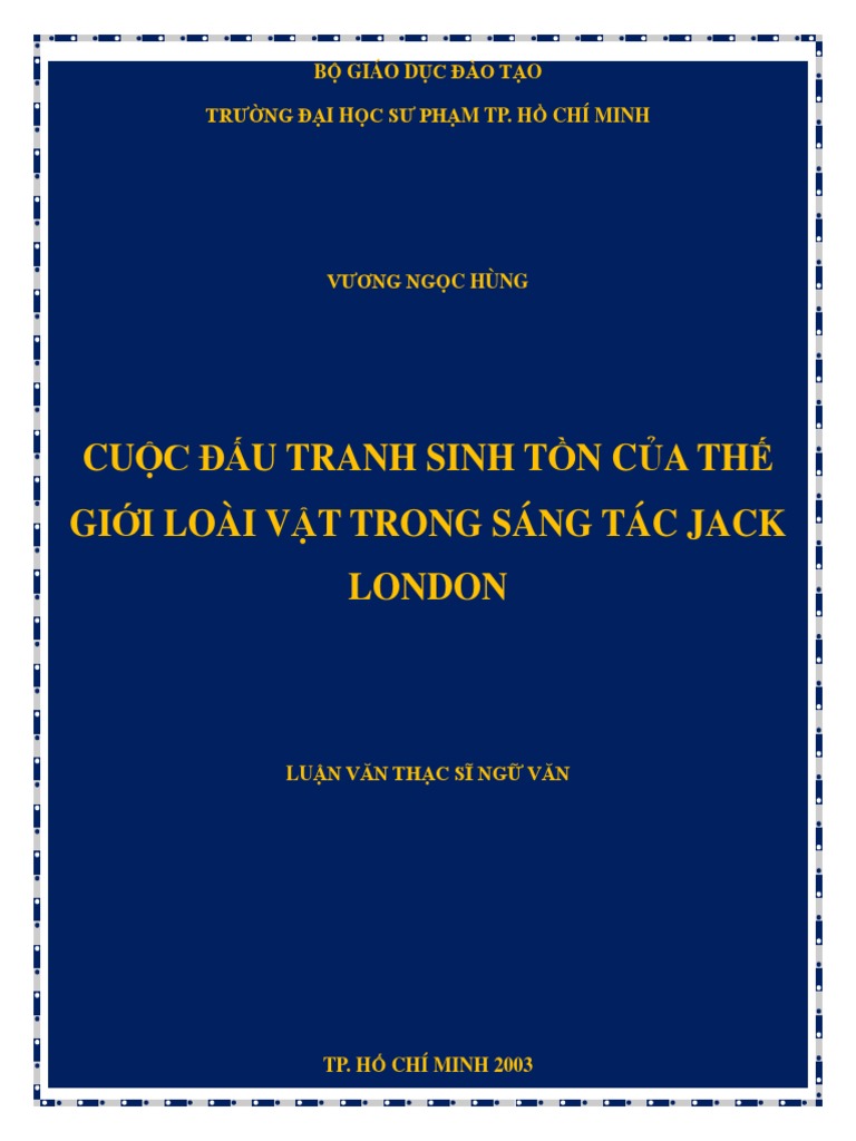 (123doc) Cuoc Dau Tranh Sinh Ton Cua The Gioi Loai Vat Trong Sang Tac Jack London | PDF