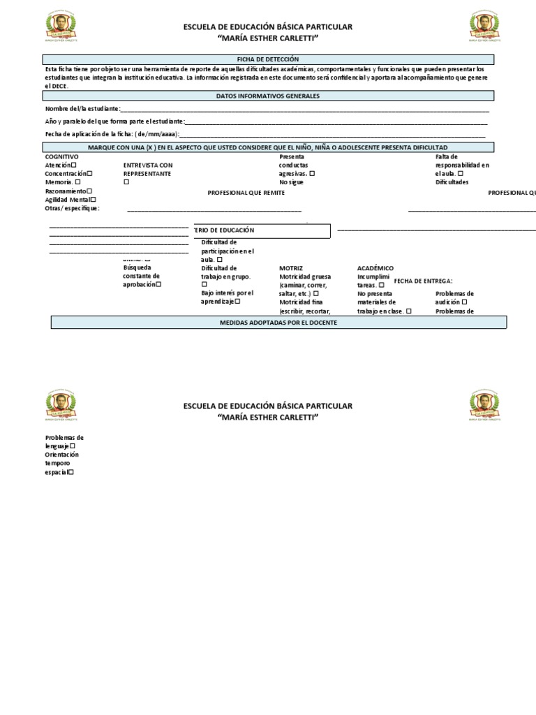 d20 F Ficha de Detección 2019 Me Actual Nee | PDF