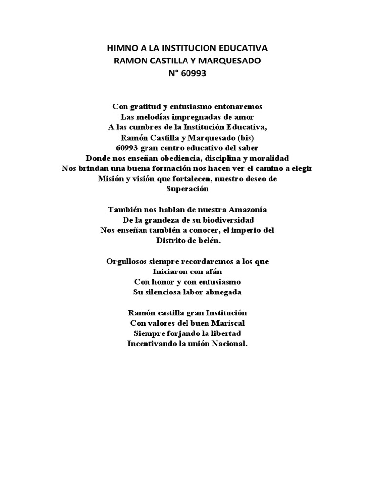 Himno A La Institucion Educativa | PDF | Religión y espiritualidad