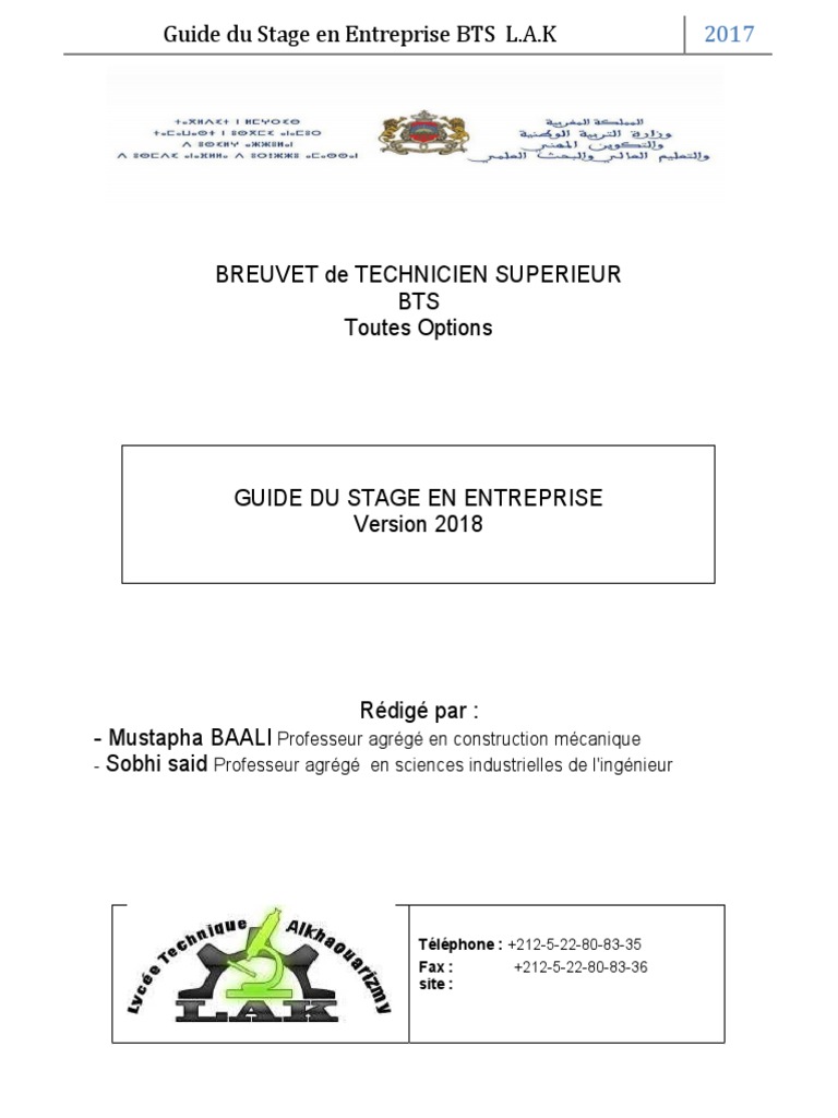 Guide du Stage en Entreprise BTS L.A.K | PDF | Business