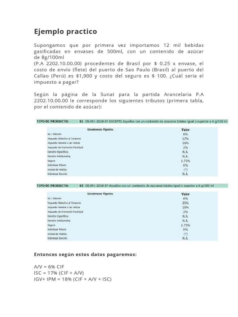 Sem 4 Ejemplo Practico de Aranceles | PDF
