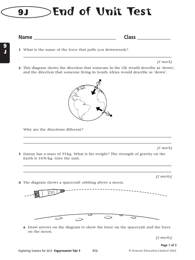 End of Unit Science Test: Gravity & Orbits | PDF | Orbit | Natural ...