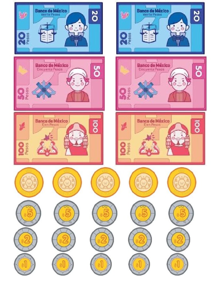 Monedas y Billetes Educativos | PDF