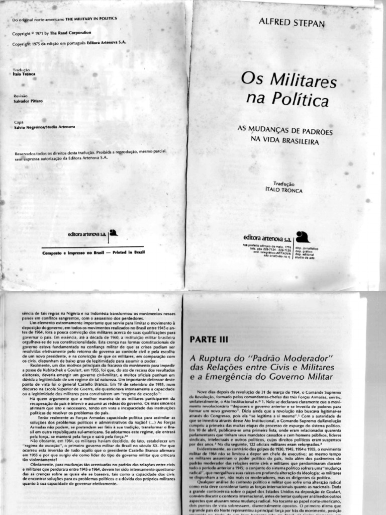 STEPAN Alfred Os Militares Na Poltica Parte III | PDF