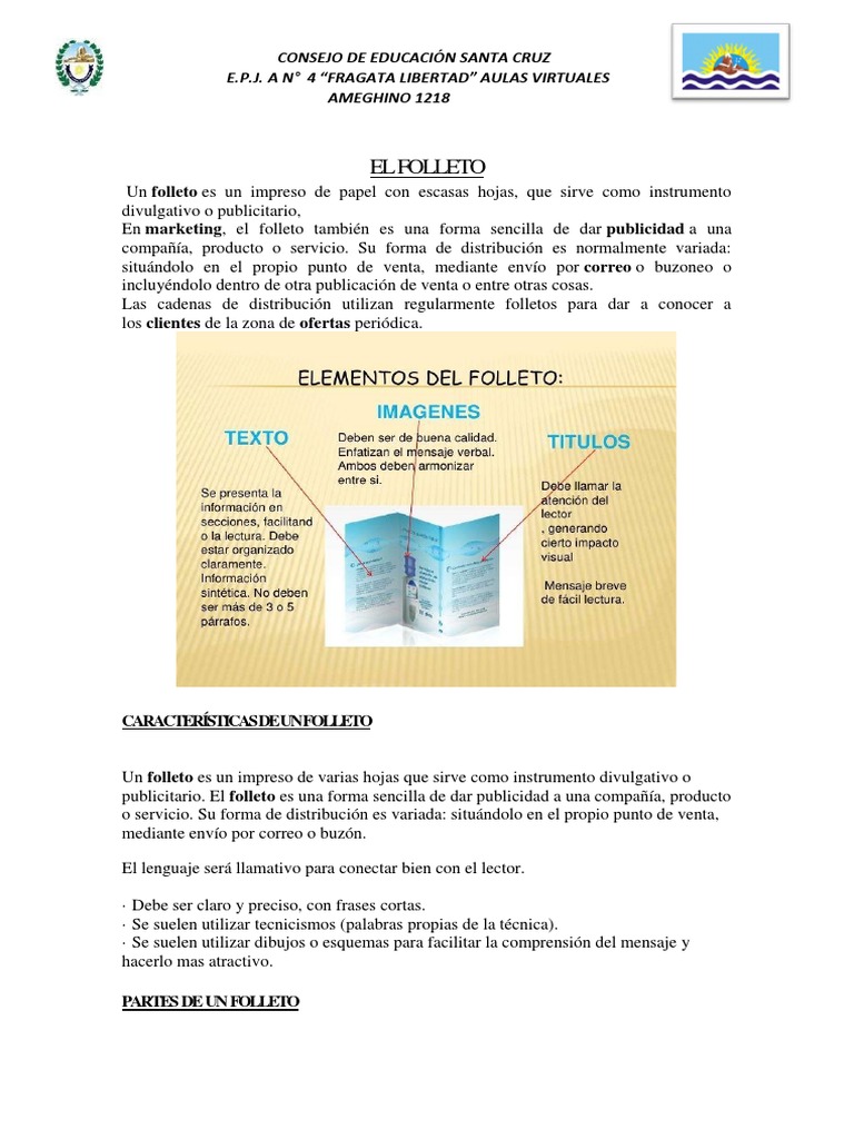 Características y partes del folleto | PDF | Negocios | Finanzas y dinero