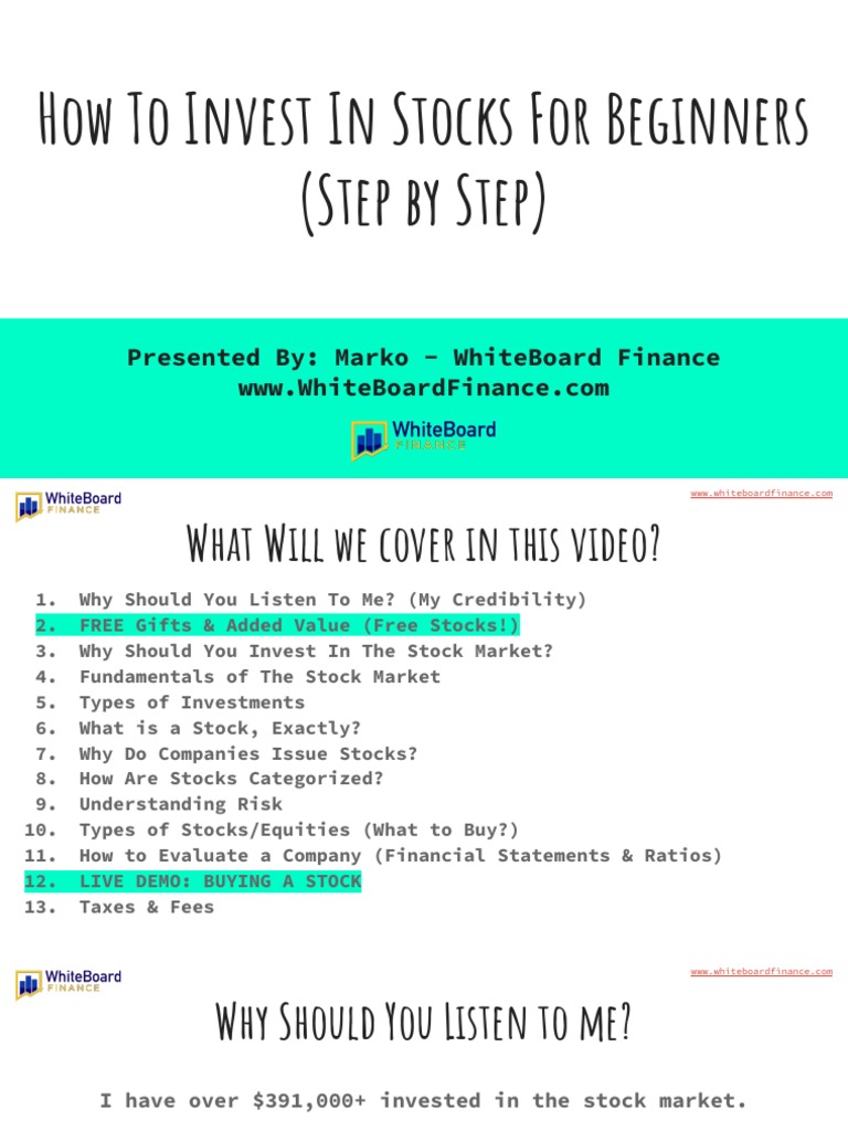 Stock Market For Beginners 2022 - Step by Step C | PDF | Stocks ...