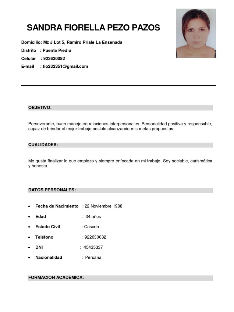 Curriculum Actual Sandra PDF | PDF