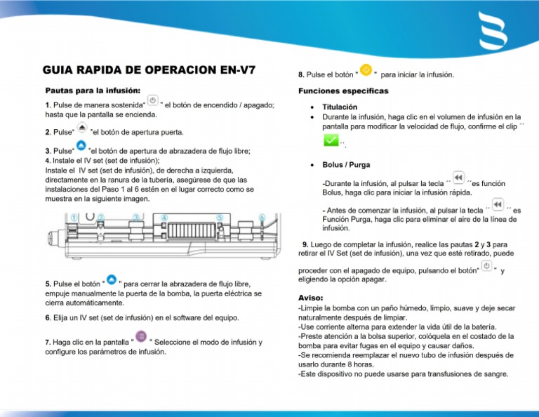 Guia Rapida Bomba Infusion Enmind En-V7. | PDF | Bienes manufacturados