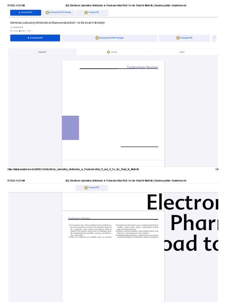 Electronic Laboratory Notebooks in Pharmaceutical R&D - On The Road To ...