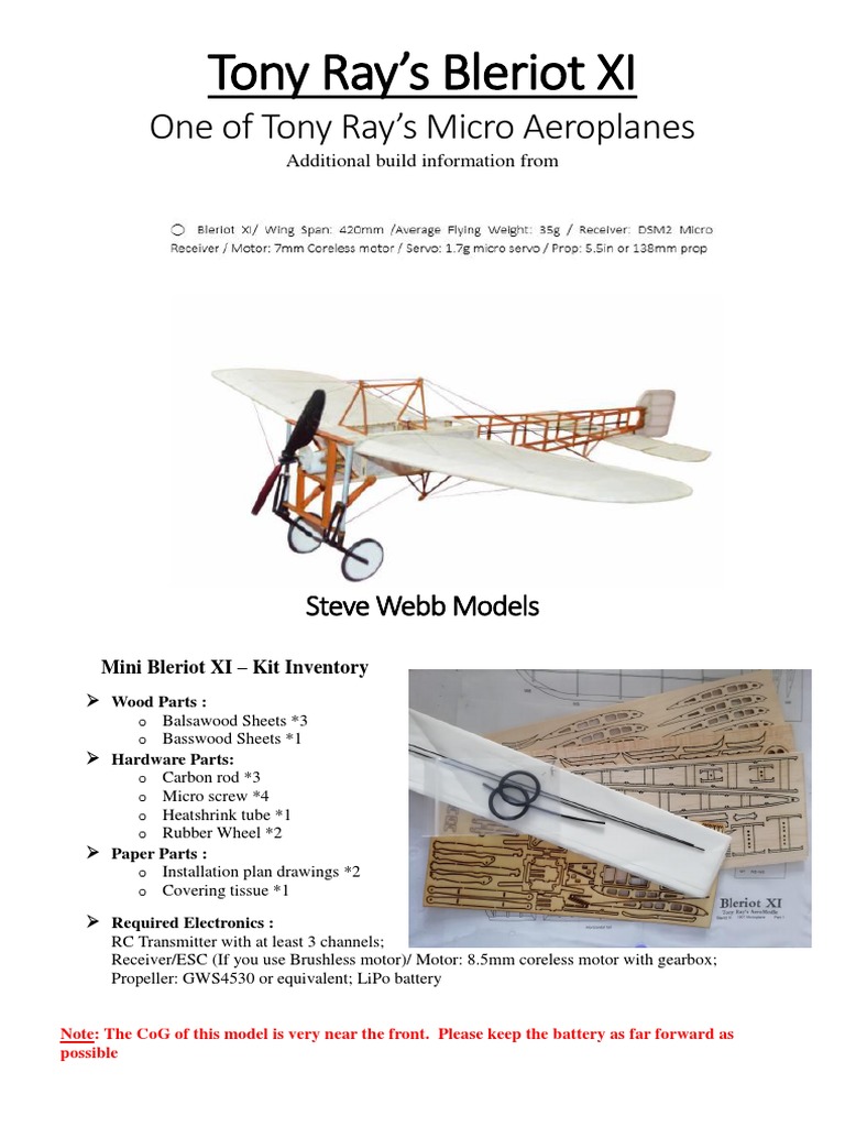 Building the Bleriot XI Model Kit | PDF | Spar (Aeronautics) | Empennage