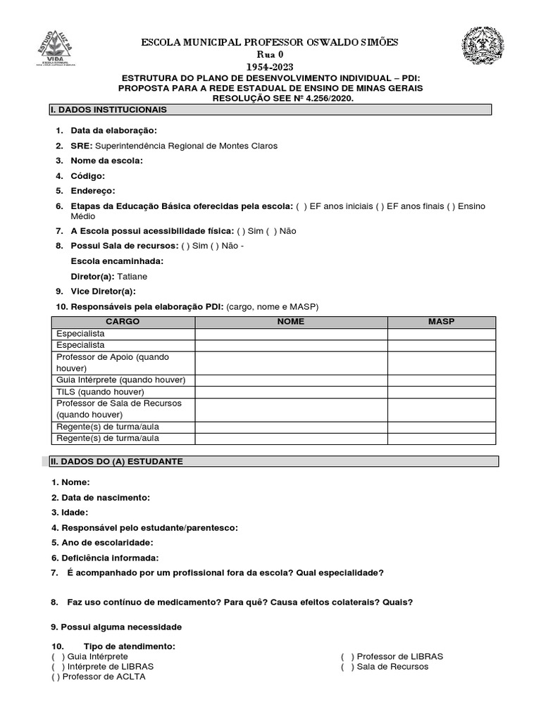 Modelo Pdi 2 | PDF | Artes Linguísticas e Disciplina