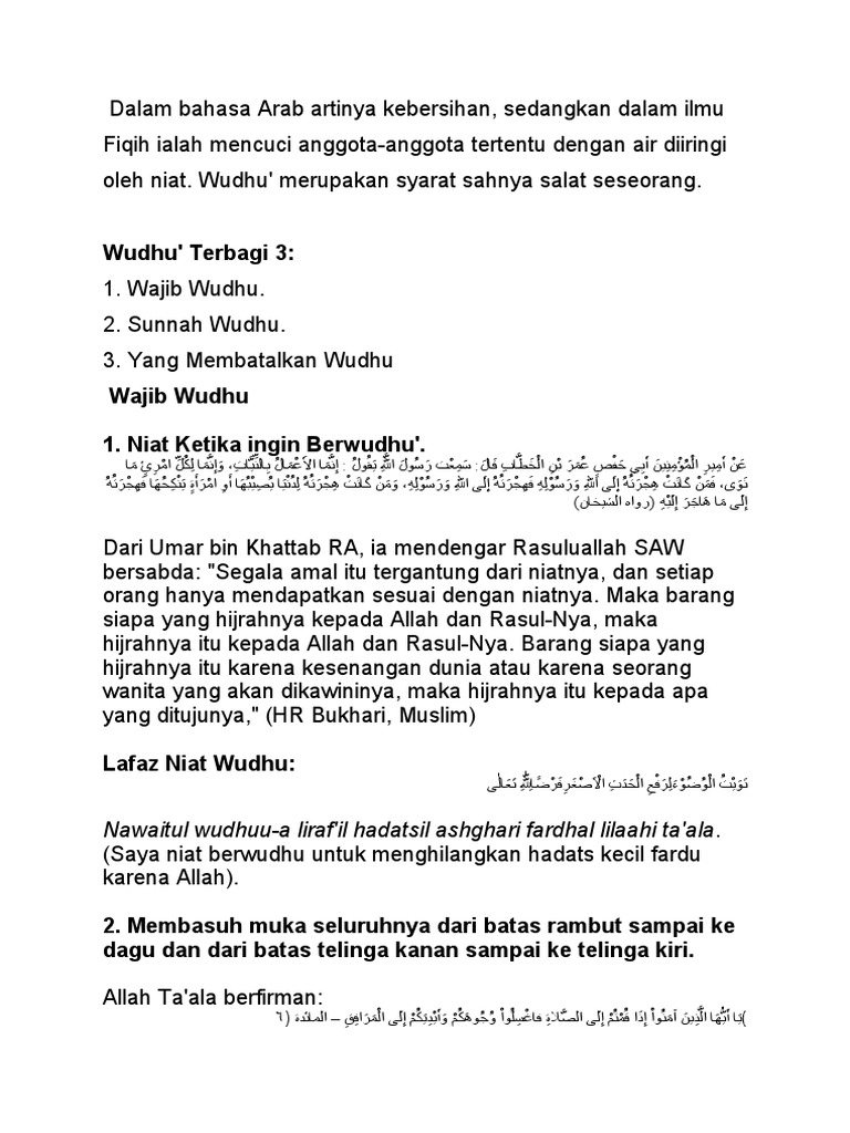 Makalah Wudhu Mandi Tayamum | PDF | Agama & Spiritualitas