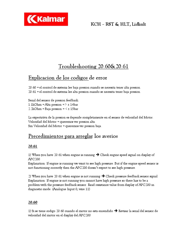 20.60 20.61.codes - Trouble.shooting - Procedure.spanish | PDF