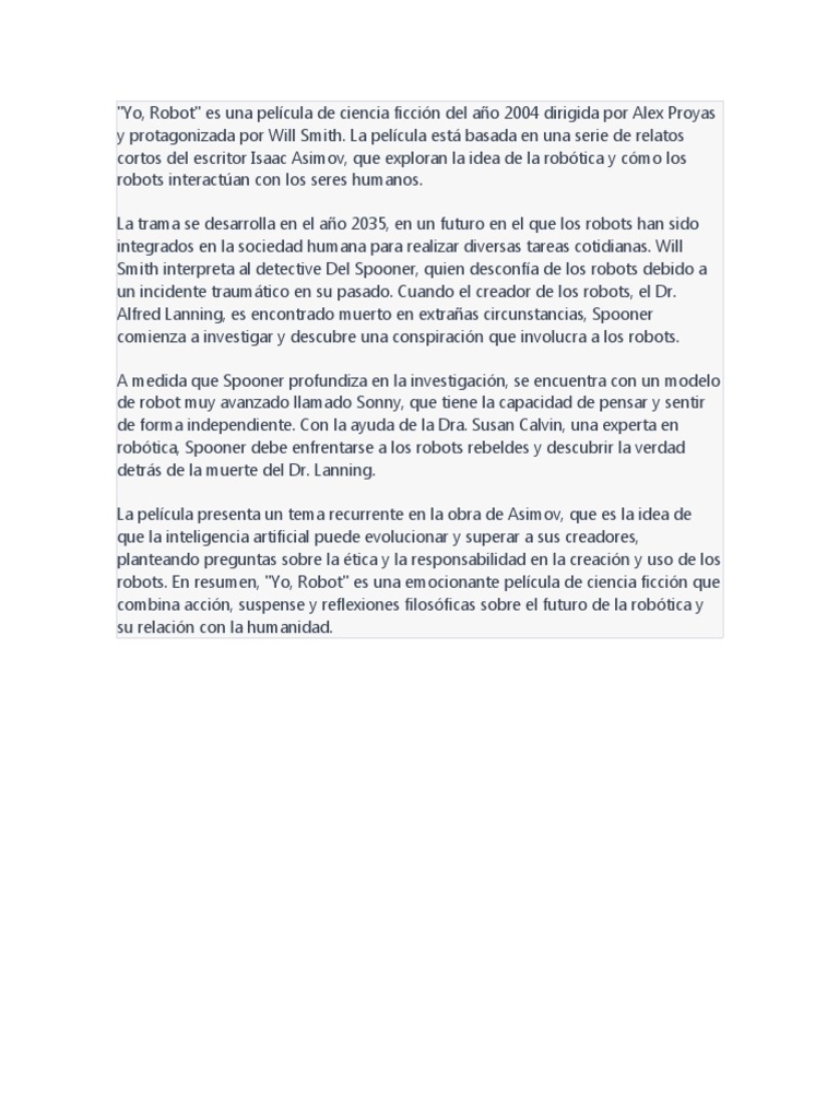Yo Robot Sinopsis | PDF