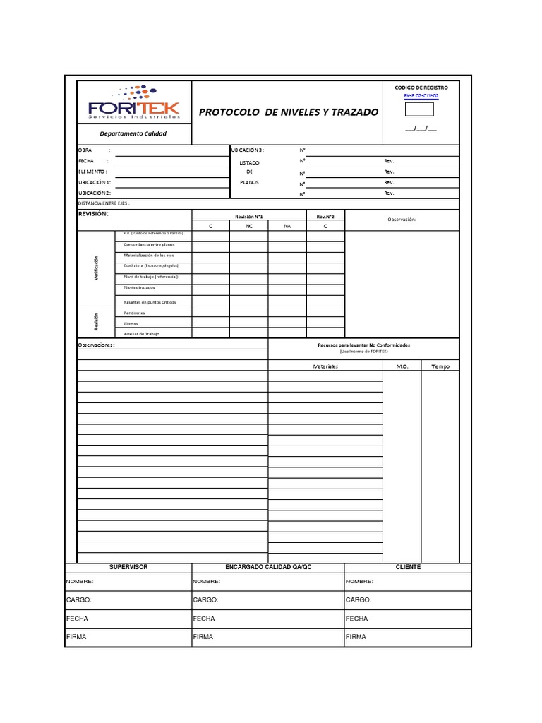 Protocolo Trazado y Niveles | PDF