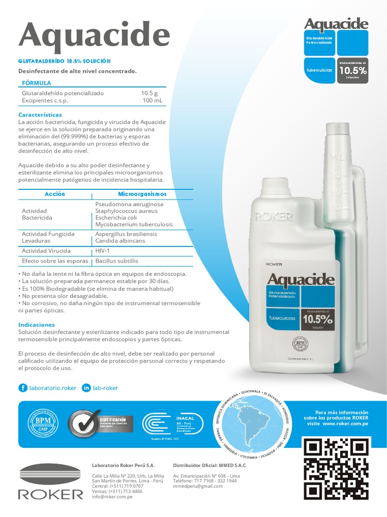 Preparación y Uso de Glutaraldehído 10.5% | PDF | Agua | Microbiología