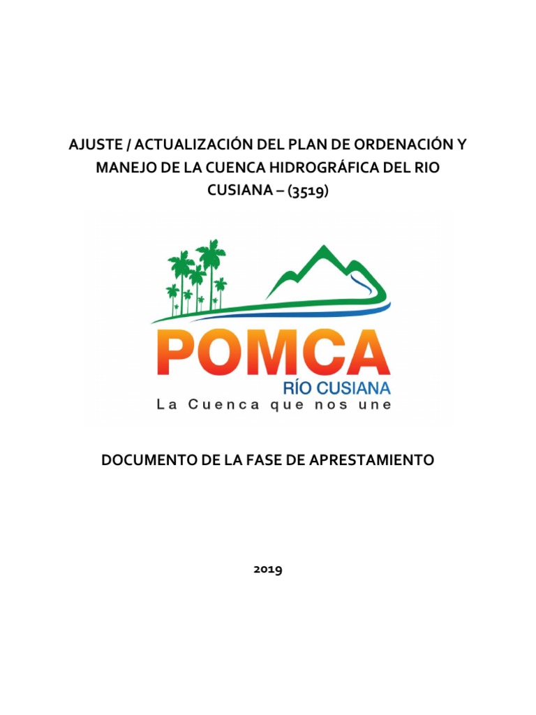 Aprestamiento Actualización POMCA Río Cusiana 2019 | PDF