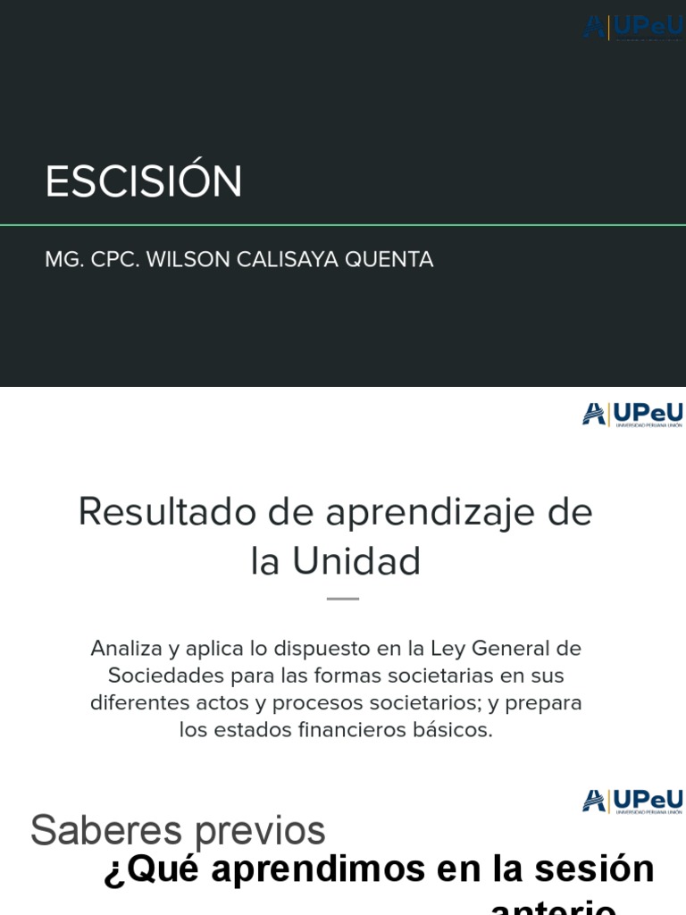 ESCISIÓN | PDF | Sociedad | Sociedad de responsabilidad limitada
