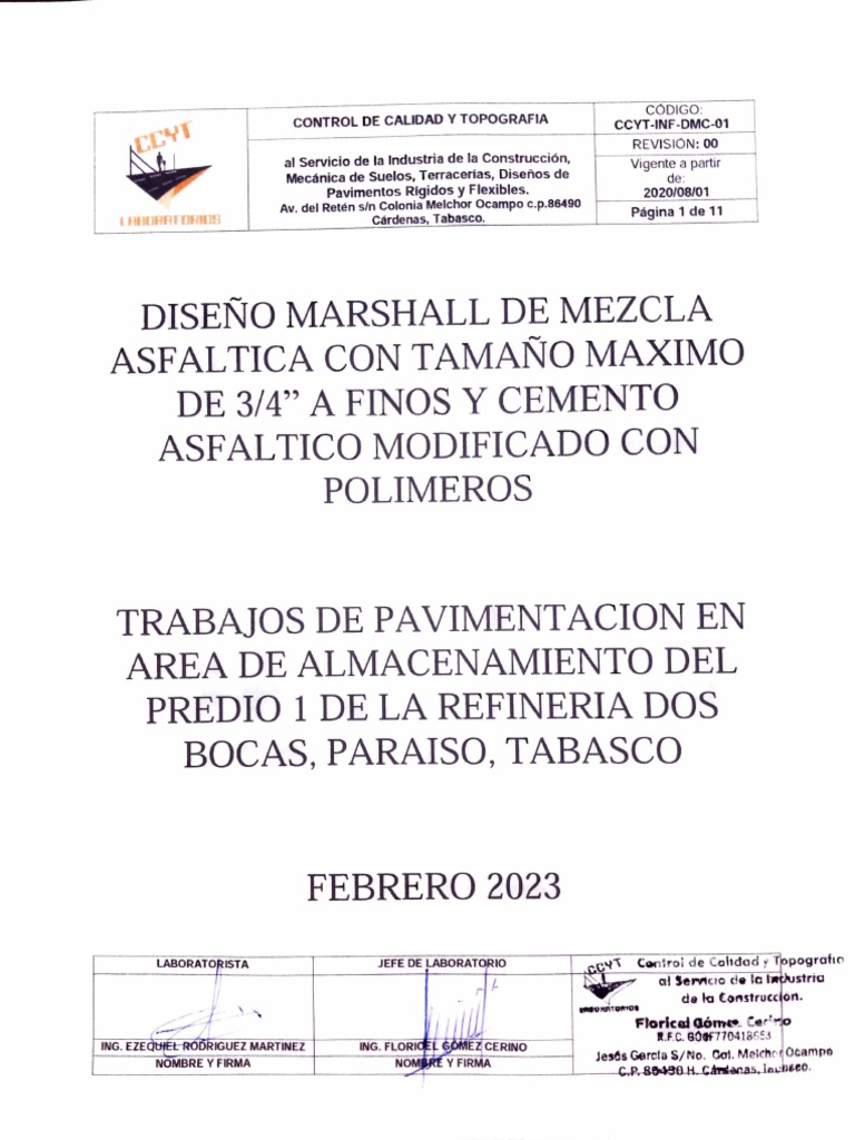 Diseño Marshal - Mald Construcciines | PDF