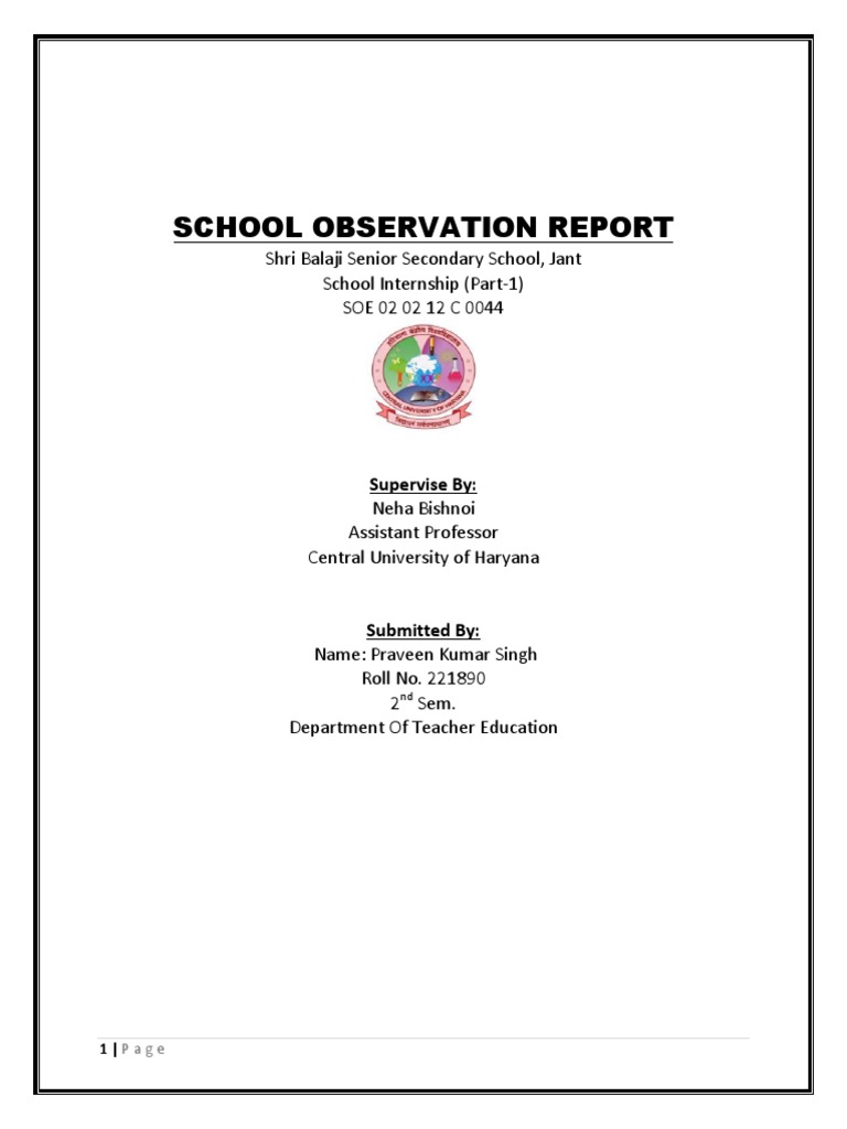 Observation Report Praveen-1 | PDF