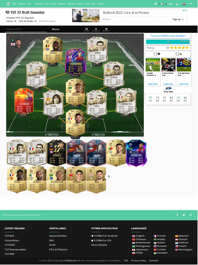 FIFA 22 Draft Simulator FUTBIN 2 | PDF | Languages | Foreign Language ...