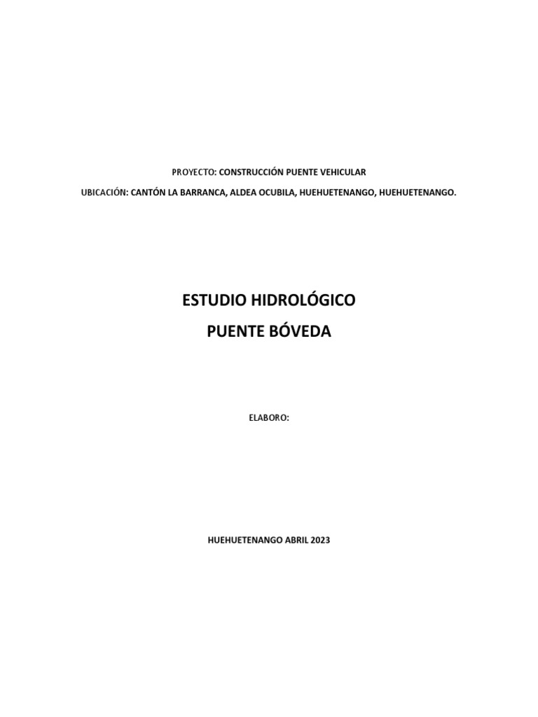 ESTUDIO-HIDROLÓGICO-BOVEDA_Obs | PDF | Precipitación | Hidrología