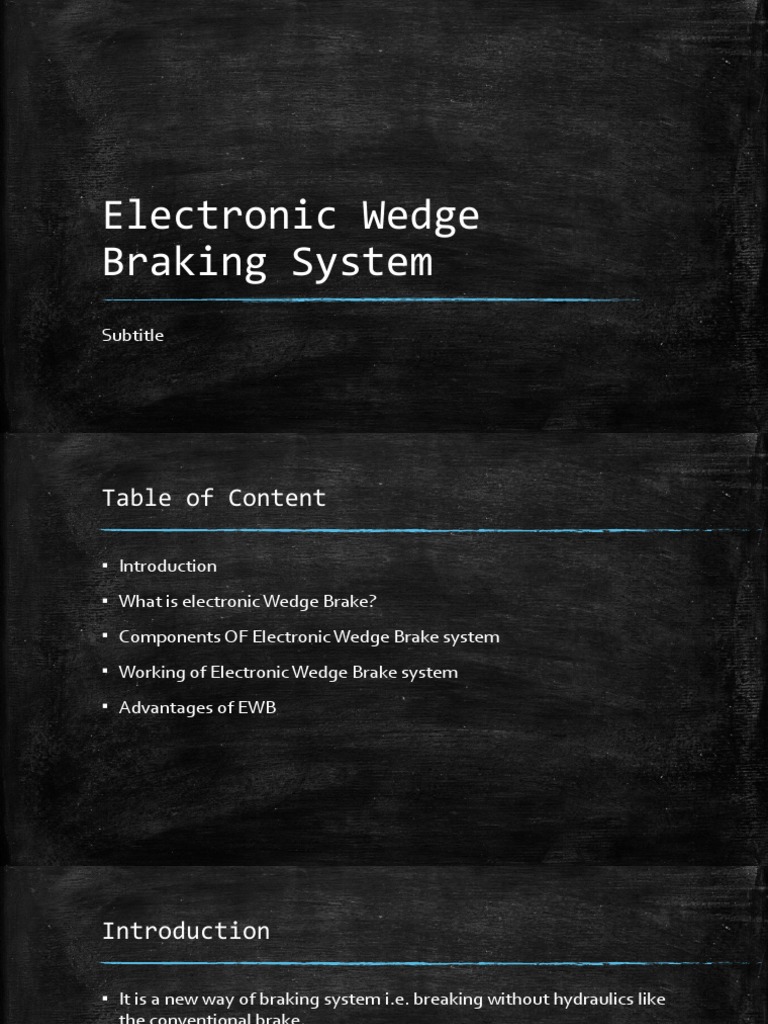 Electronic Wedge Braking System | PDF