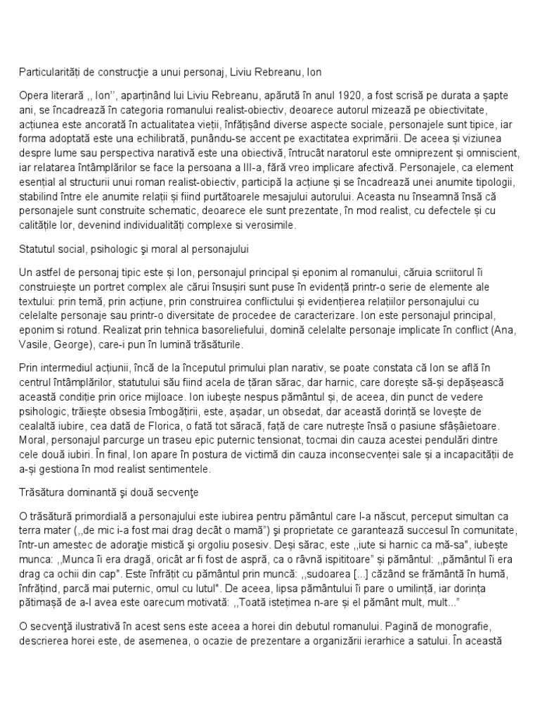 Caracterizare ION | PDF