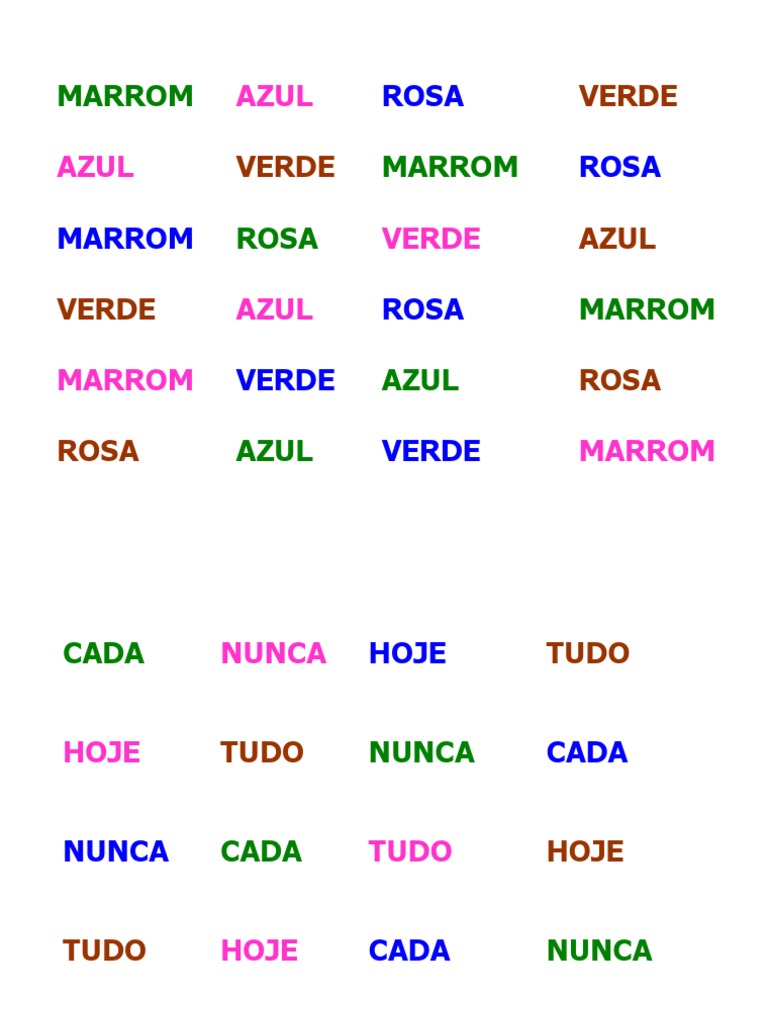 Teste STROOP-Atenção Seletiva - Flexibilidade Cognitiva Distúrbios Lobo ...