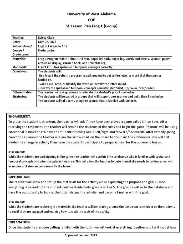 Kelsey Clark Lessonplandraft Group | PDF | Teachers | Cognition