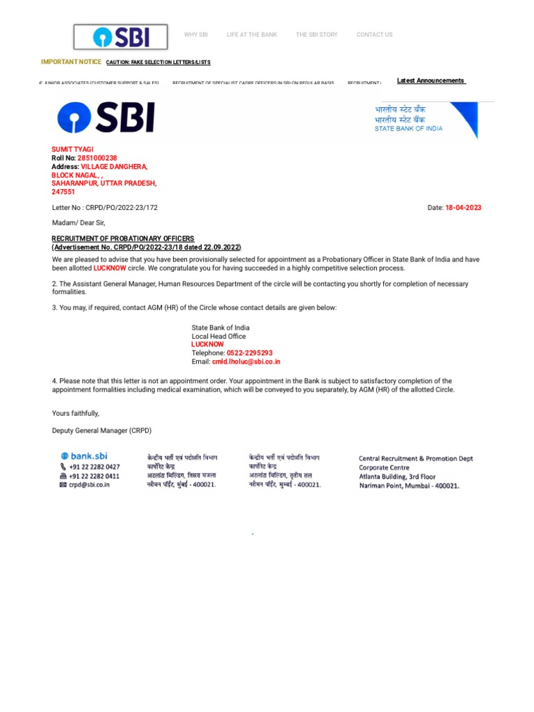 Sbi Circle | PDF | Recruitment | Business Economics