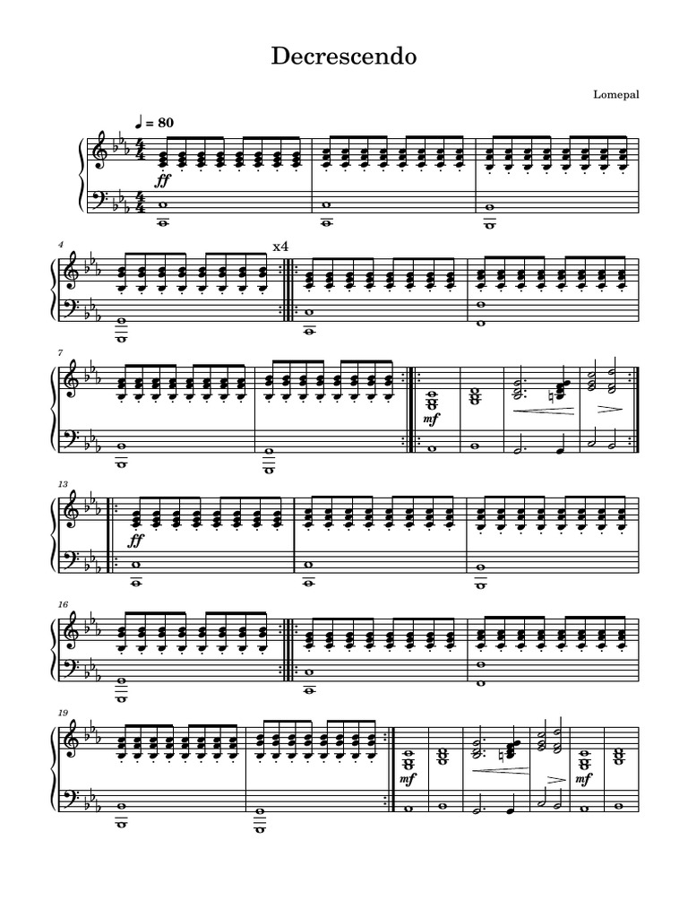 Decrescendo Lomepal Original Piano | PDF