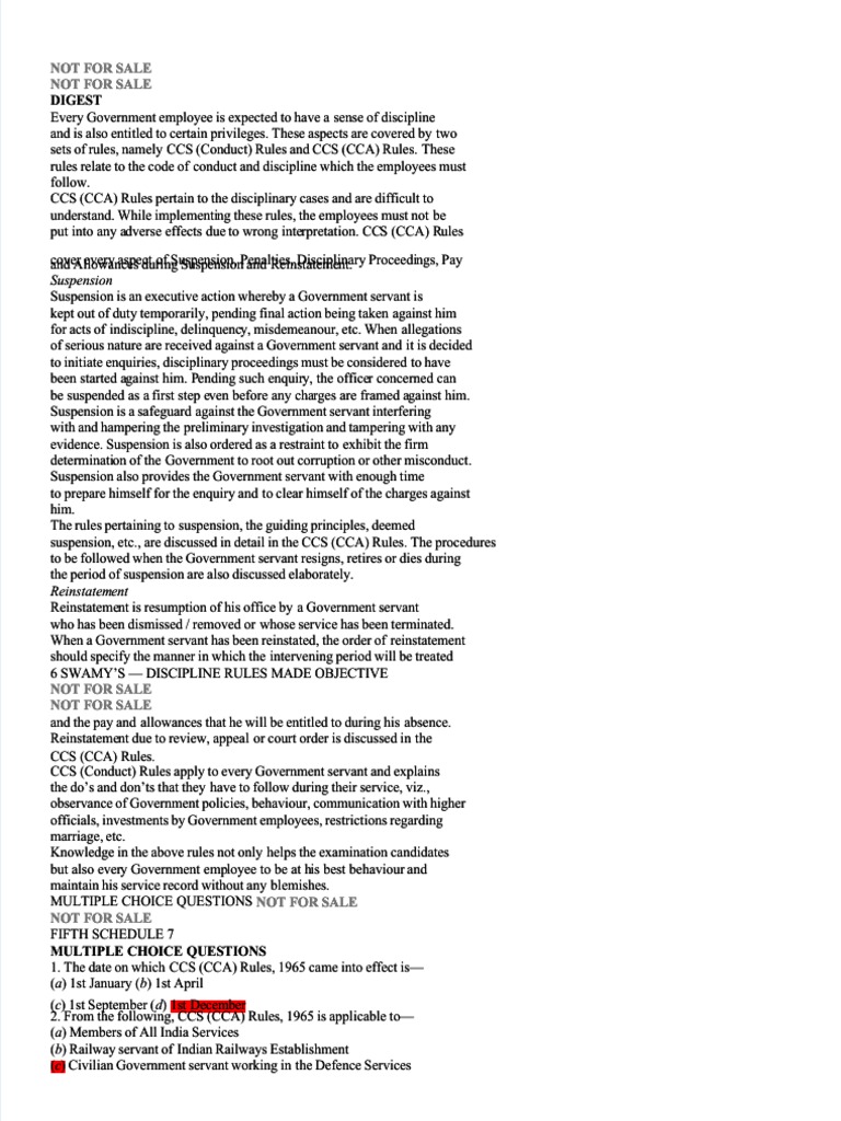 PDF Ccs Cca Rule MCQ - Compress | PDF | Academic Degree | Qualifications