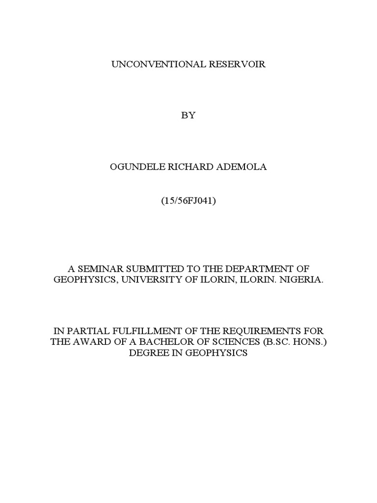 Unconventional Reservoir | PDF | Petroleum Reservoir | Petroleum Unconventional Reservoir | PDF | Petroleum Reservoir | Petroleum