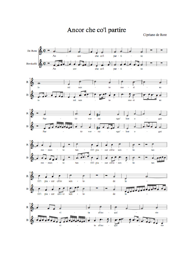 Ancor Che Col Partire | PDF