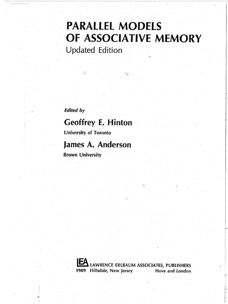 1981 Parallel Models Of Associative Memory Pdf 
