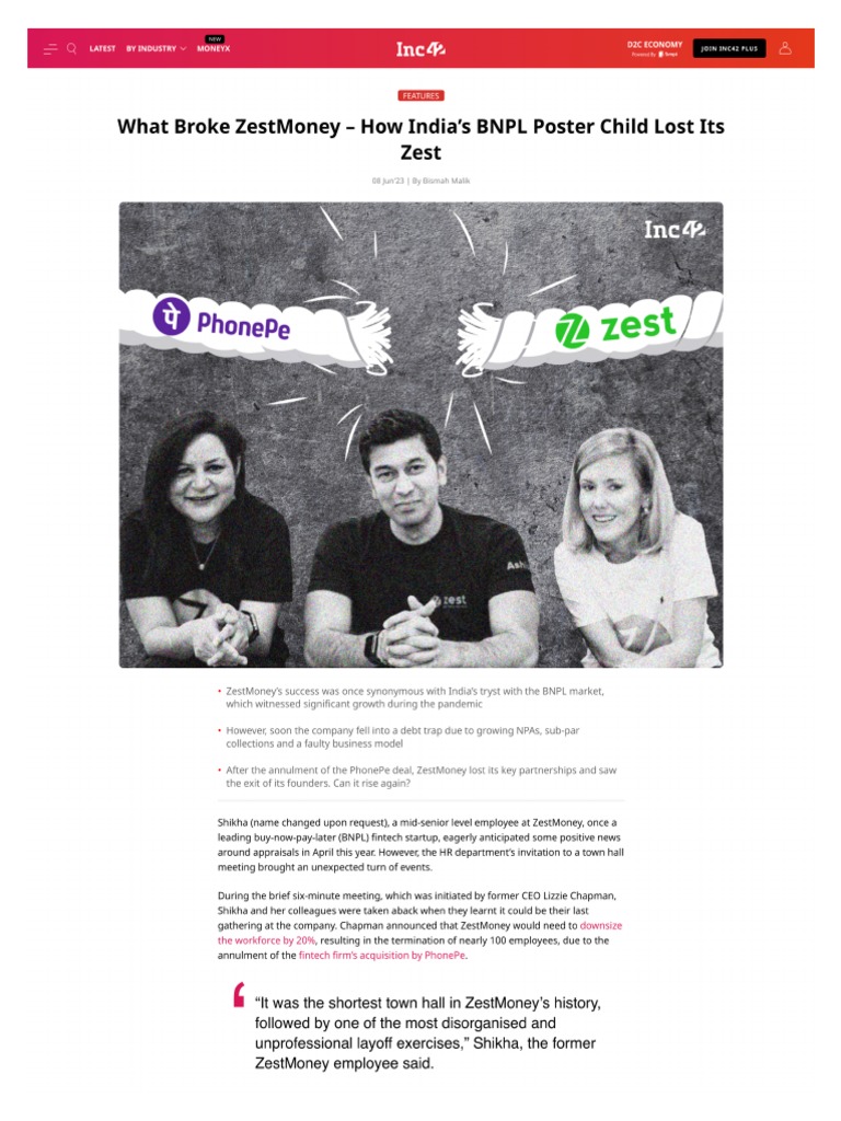 Screencapture Inc42 Features What Broke Zestmoney How Indias BNPL ...