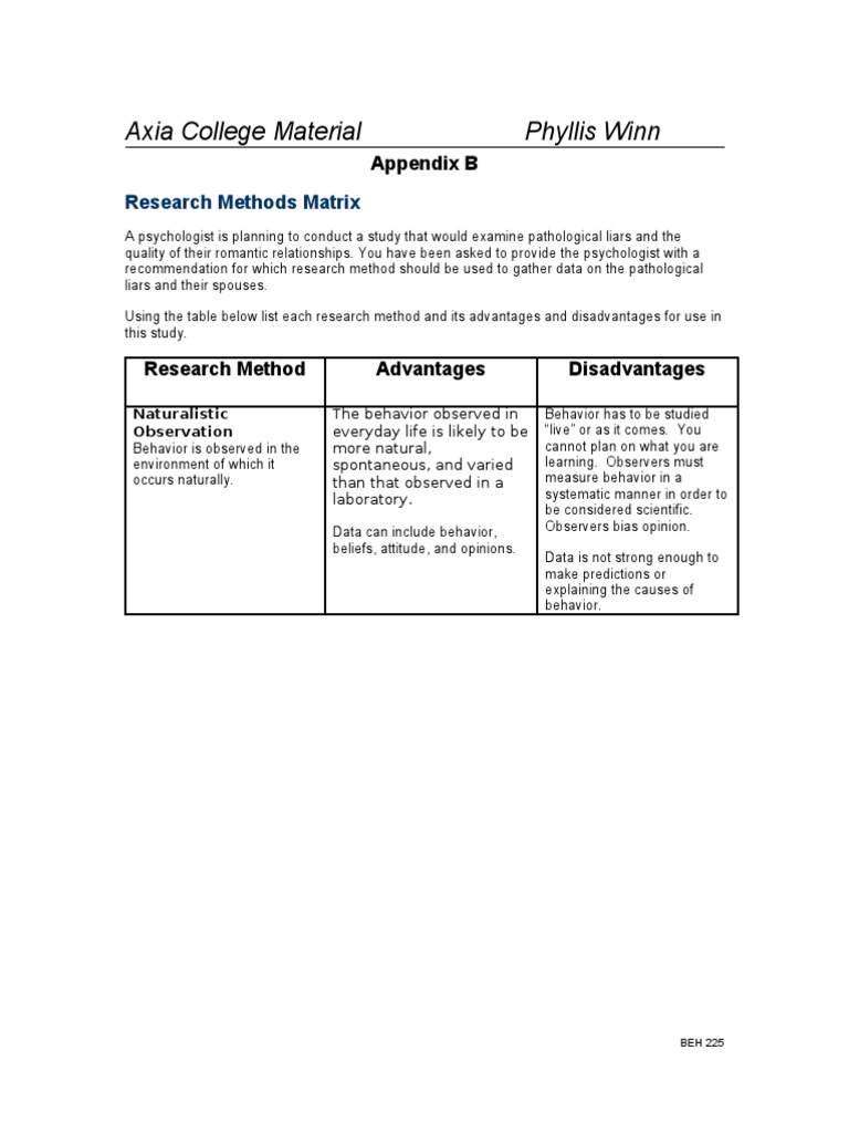 Beh225 Week 1 Appendix - B | Download Free PDF | Experiment | Survey Methodology