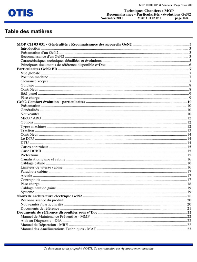 Otis GECB GeN2 Regen | PDF | Ascenseur | Infrastructure de transport