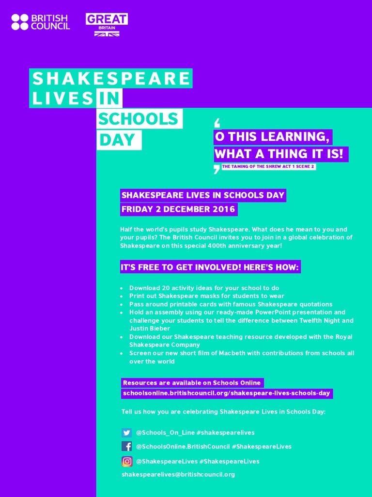 Shakespeare Lives Face Mask | PDF