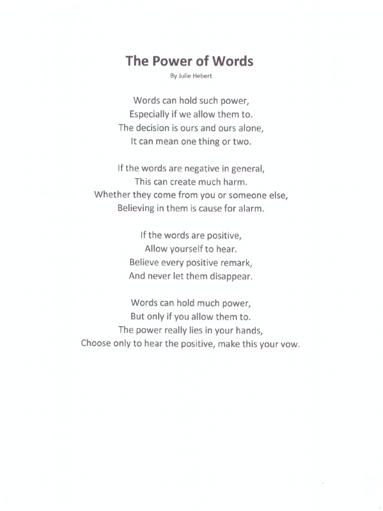 LI2 NOV POEM- The Power of Words | PDF