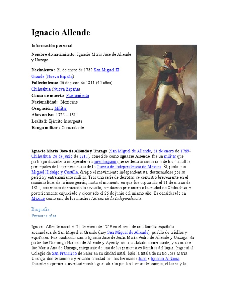 Ignacio Allende | PDF | Colonización española de las Américas ...
