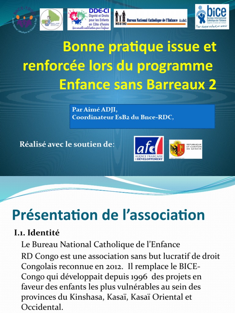 Présentation Bonne Pratique Issue Et Renforcée ESB RDC | PDF | République démocratique du Congo ...