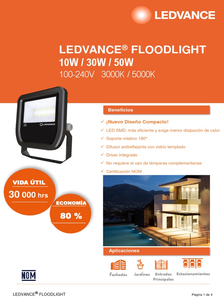 Reflector Osram LEDVANCE® FLOODLIGHT 10W-30W-50W | PDF