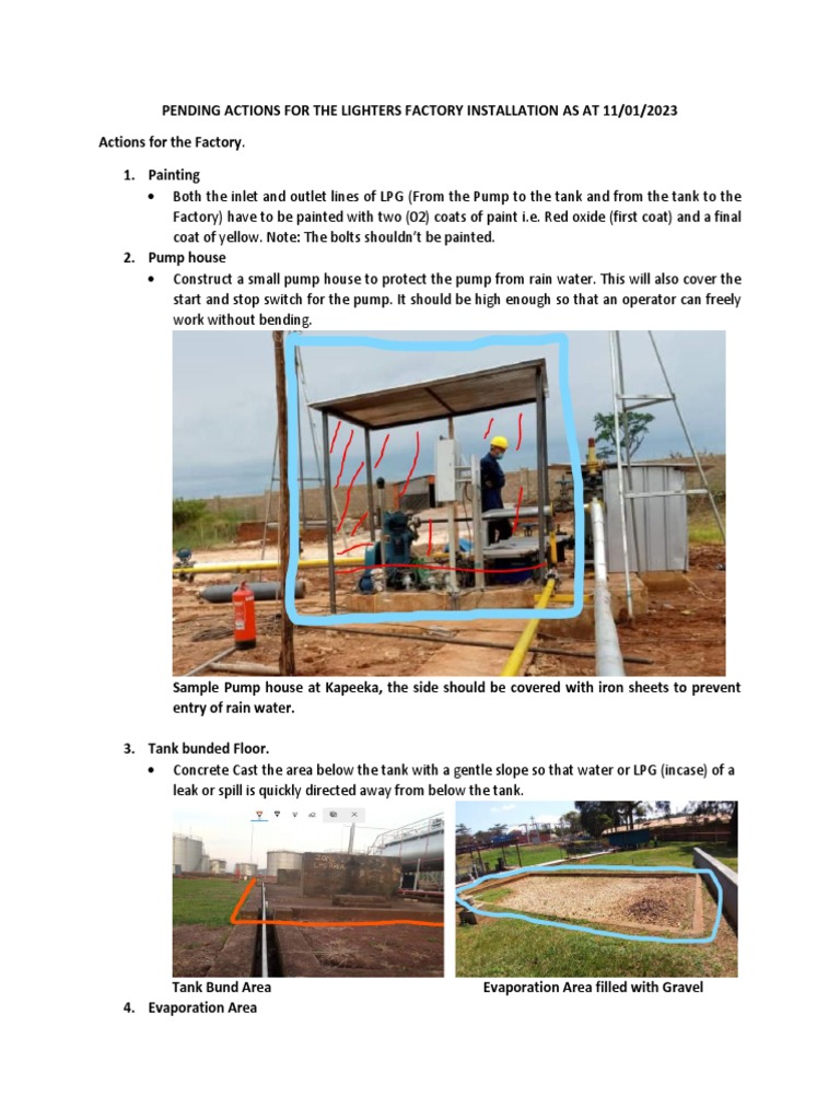 Actions for the Lighters Factory LPG Installation | PDF | Pump ...