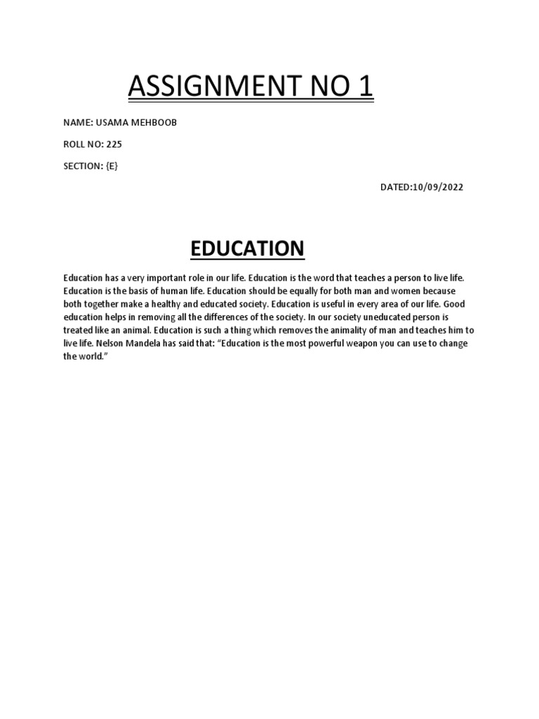 Assignment No 1 English | PDF