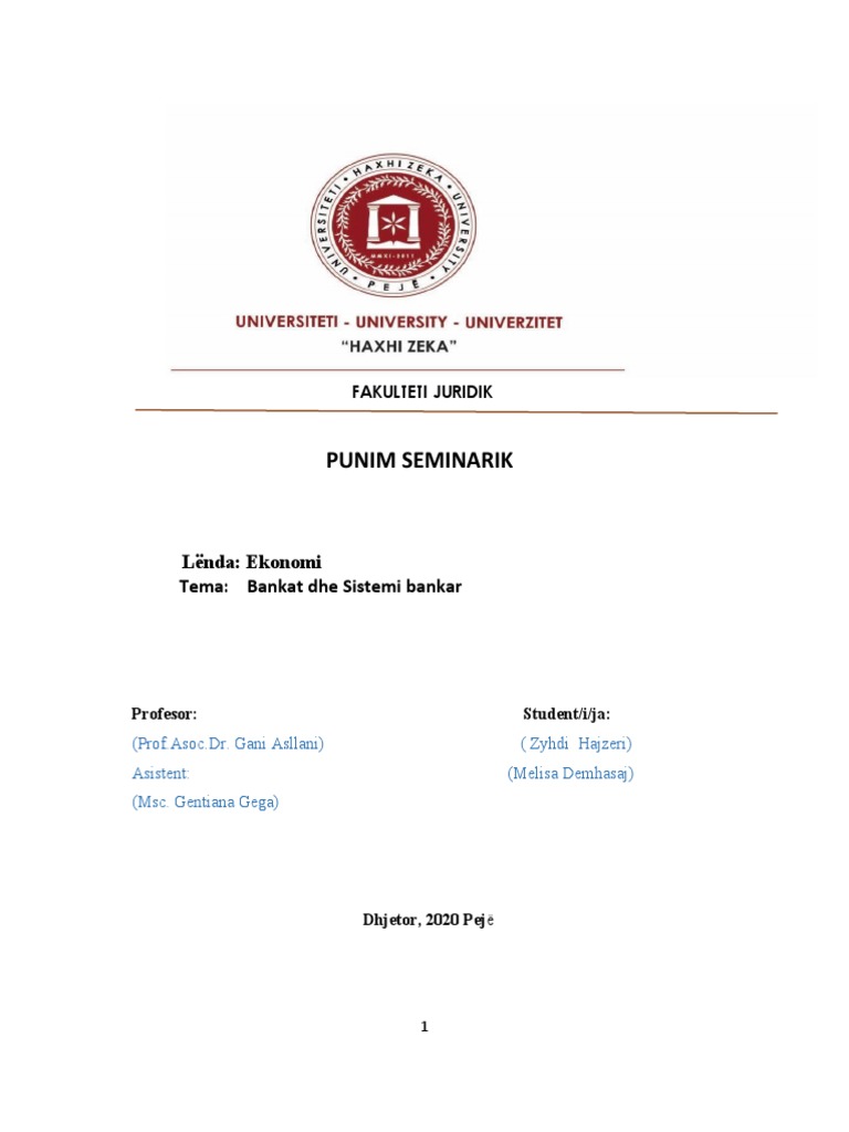 Bankat Dhe Sistemi Bankar | PDF