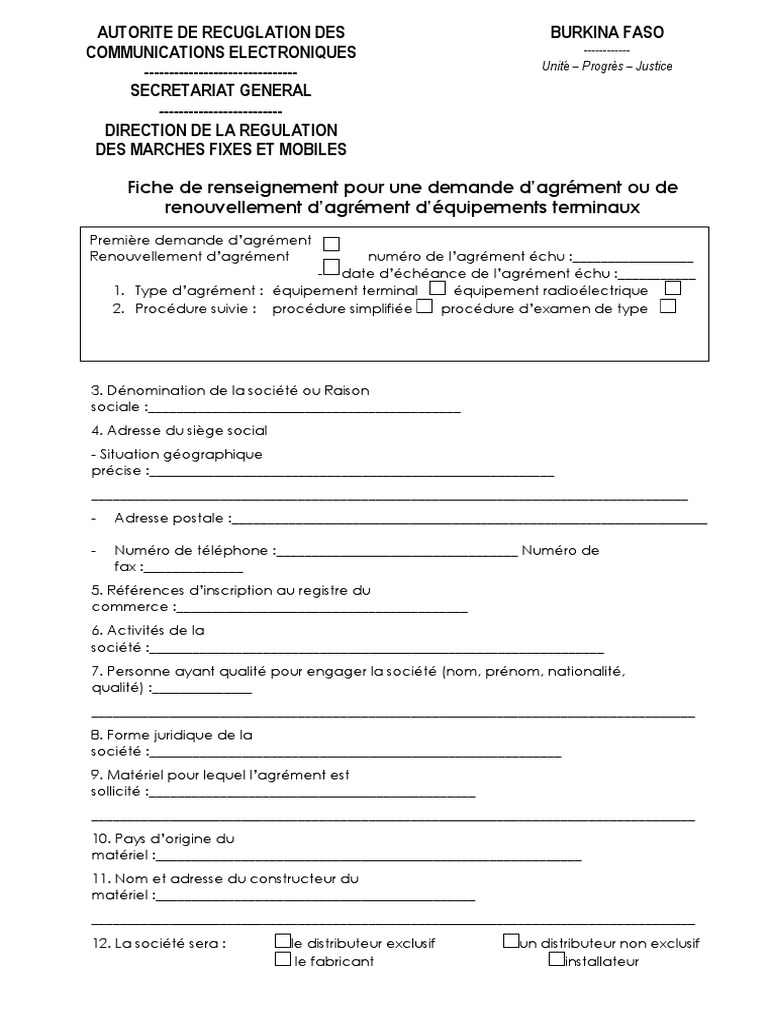Fiche de Renseignement Pour Une Demande D-2 | PDF