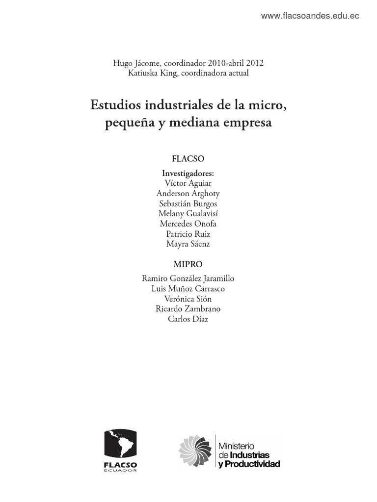 LFLACSO Jacome COOR PUBCOM | PDF | Pequeñas y medianas empresas | Ecuador