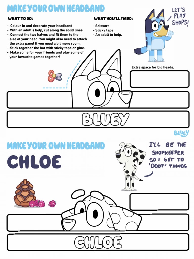 Bluey Make Your Own Headbands FINAL | PDF
